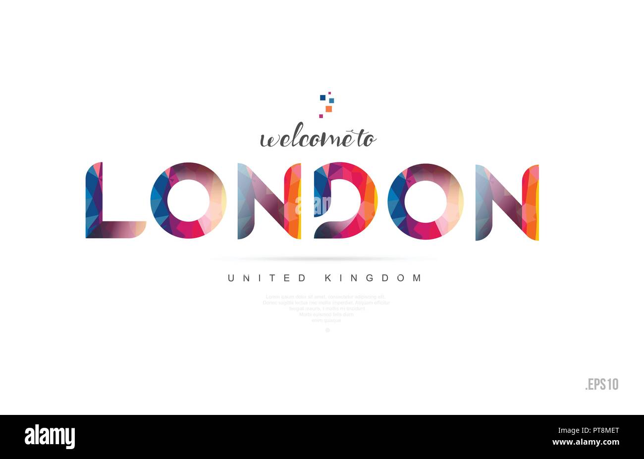 Welcome to london united kingdom uk card and letter design in colorful ...