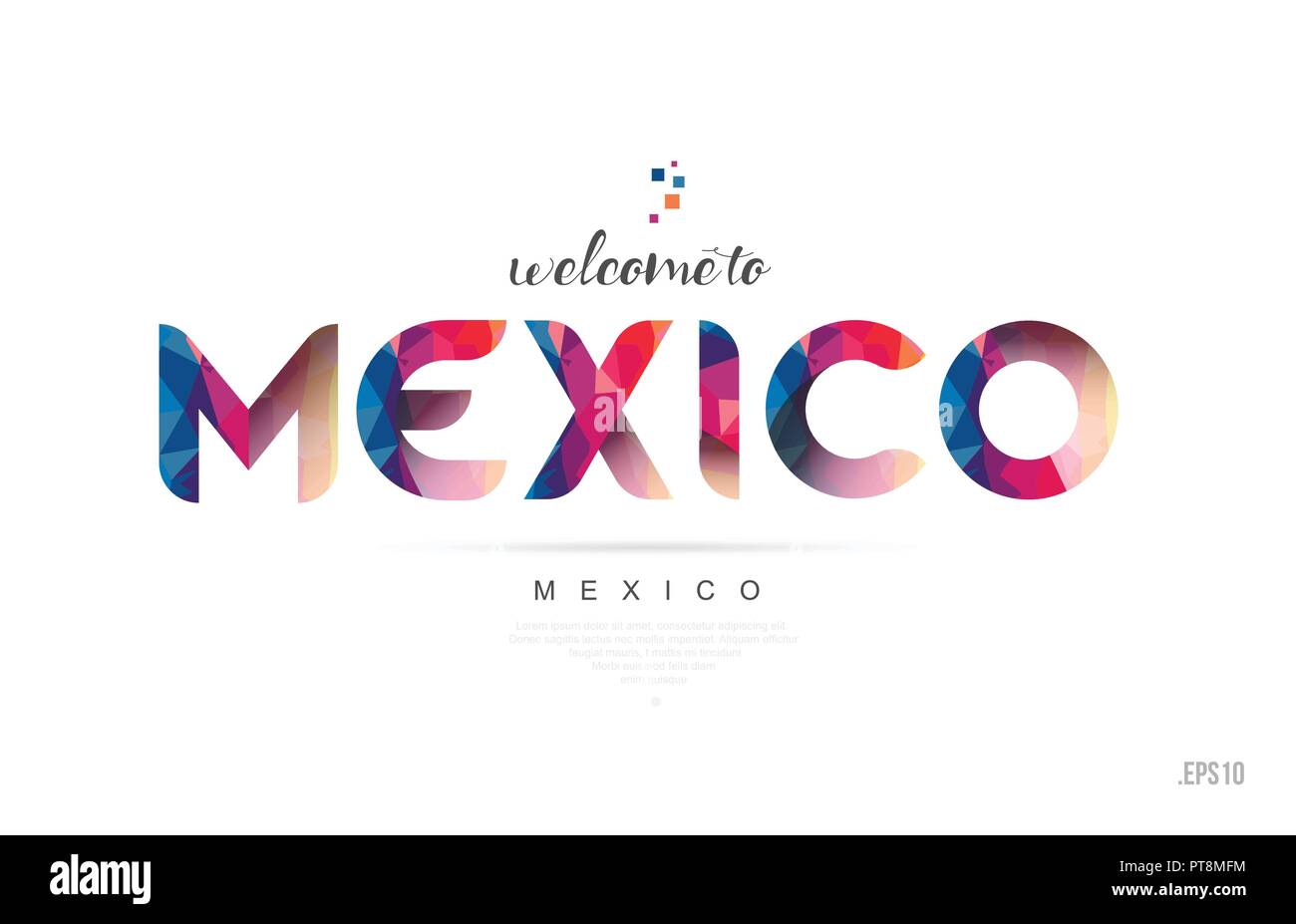 Welcome to mexico mexico city card and letter design in colorful ...