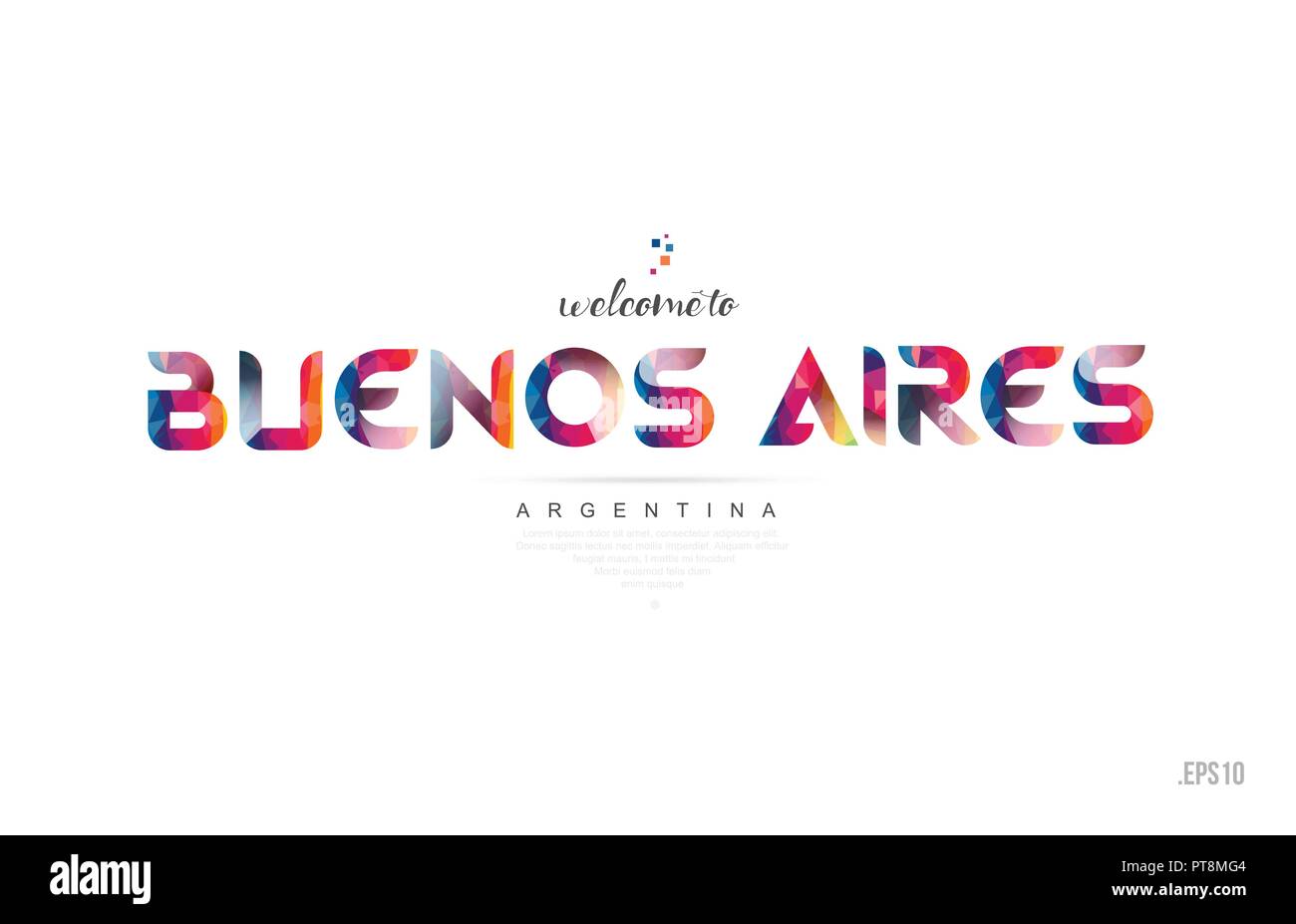 Welcome to buenos aires argentina card and letter design in colorful ...