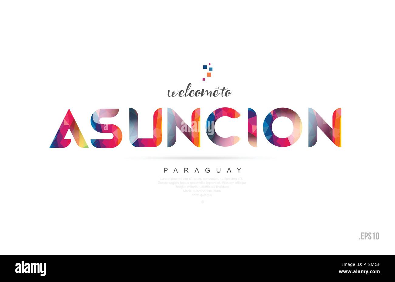 Welcome to asuncion paraguay card and letter design in colorful rainbow ...