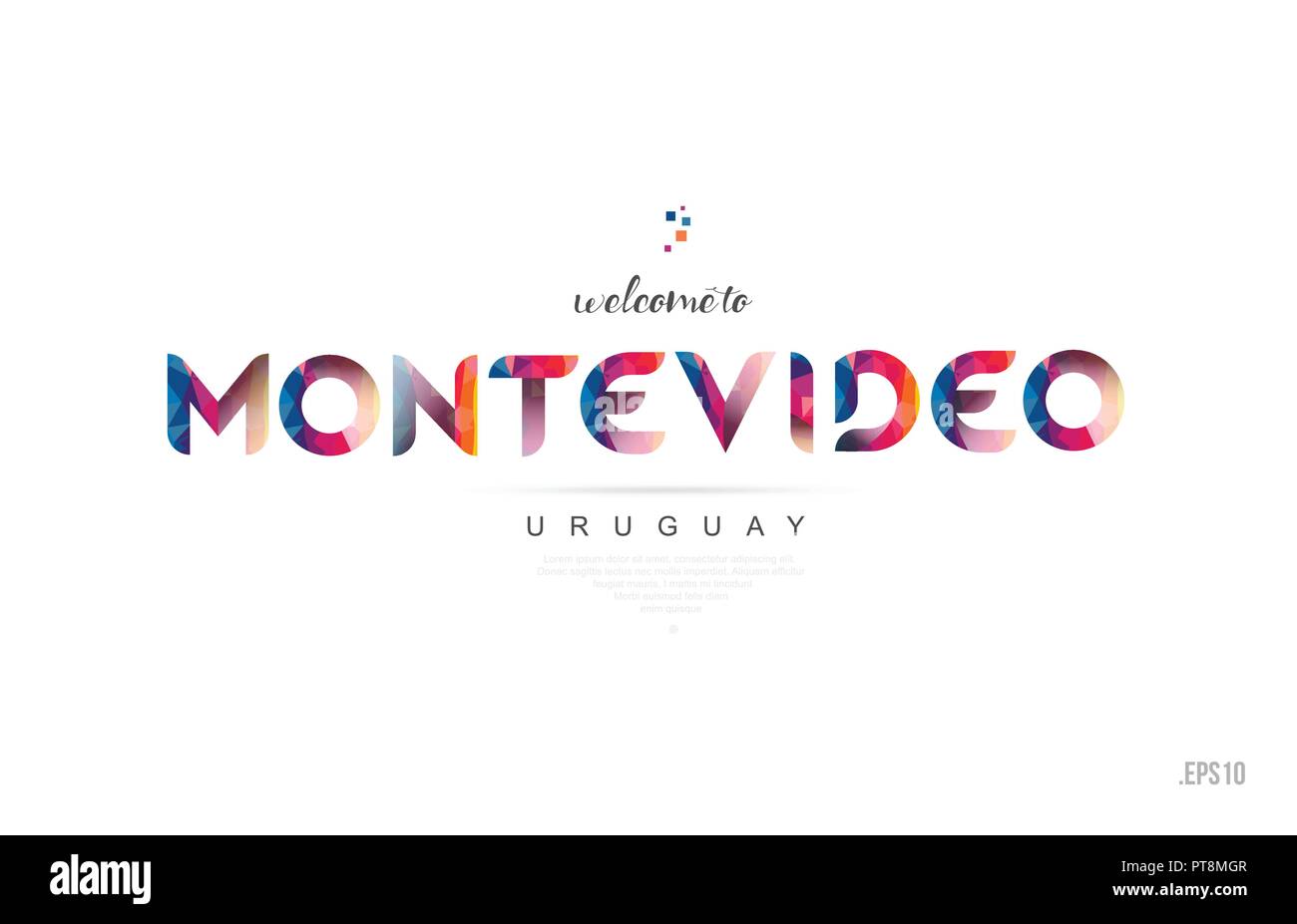 Welcome to montevideo uruguay card and letter design in colorful ...