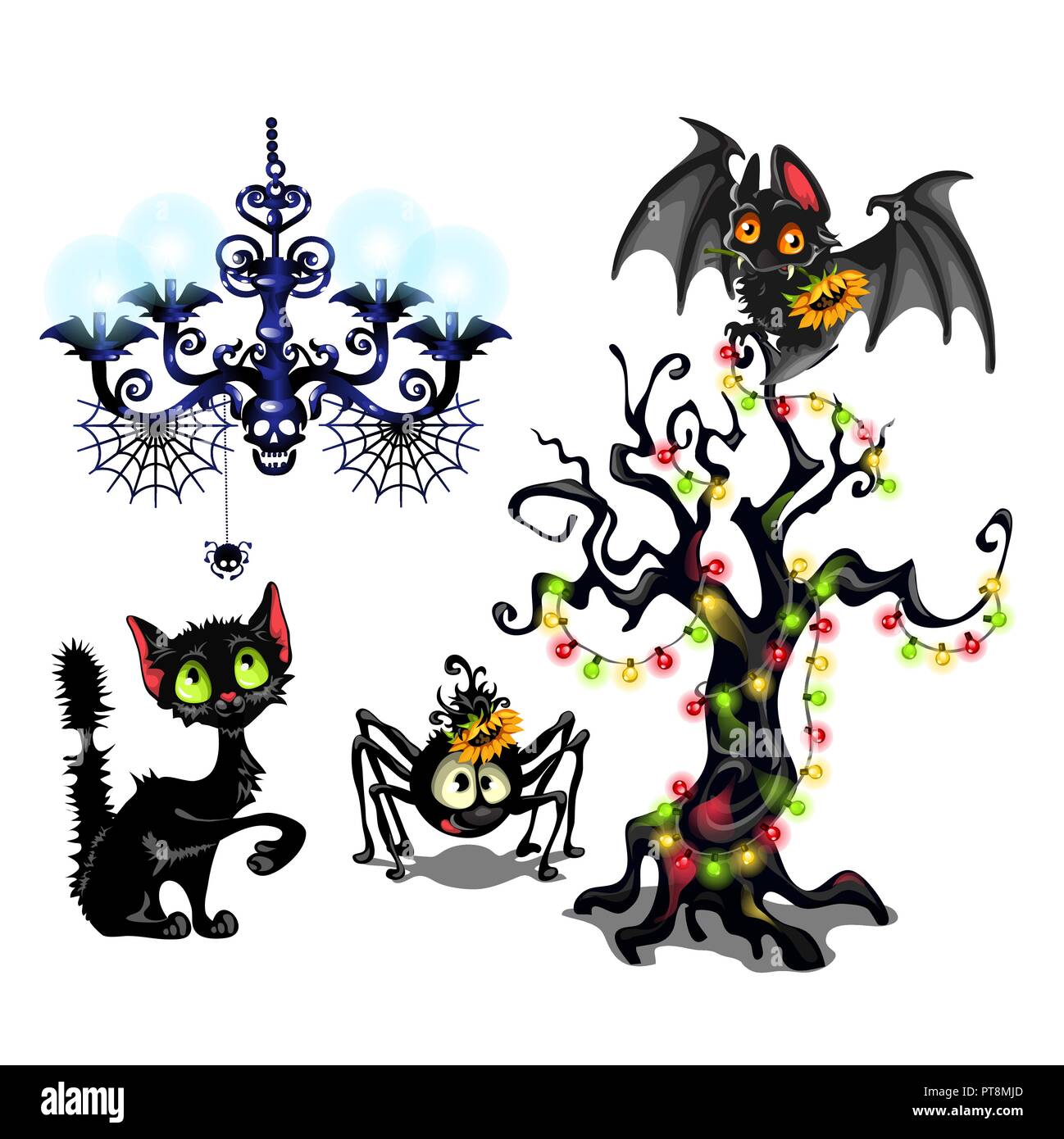Set of elements to create poster on theme of Halloween holiday party ...