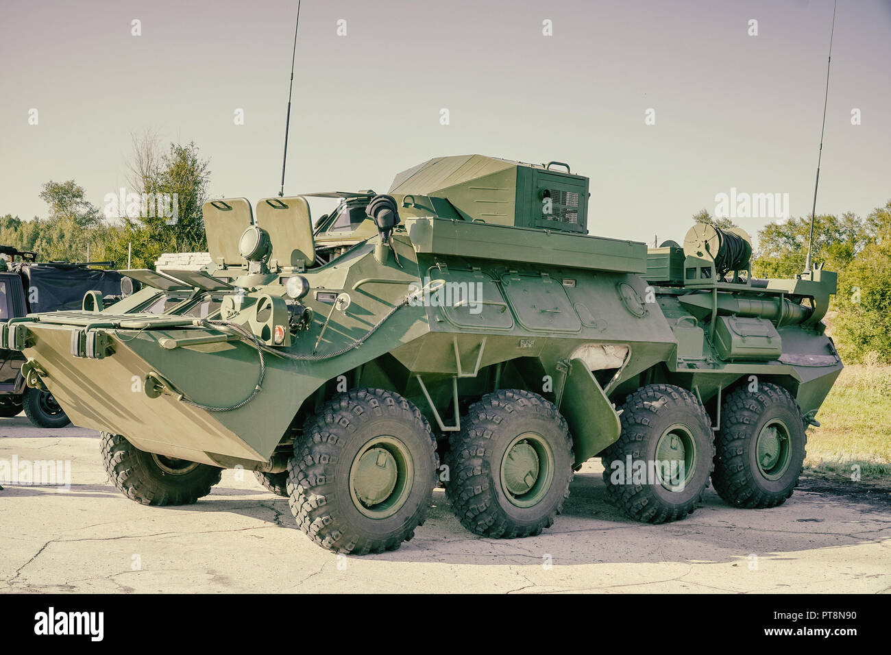 Soviet armored personnel carrier service Stock Photo - Alamy