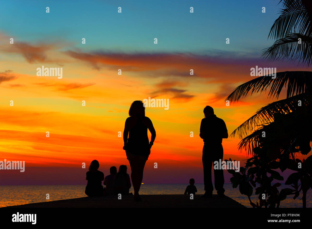 Amazing Sunset at the tropical beach Stock Photo - Alamy