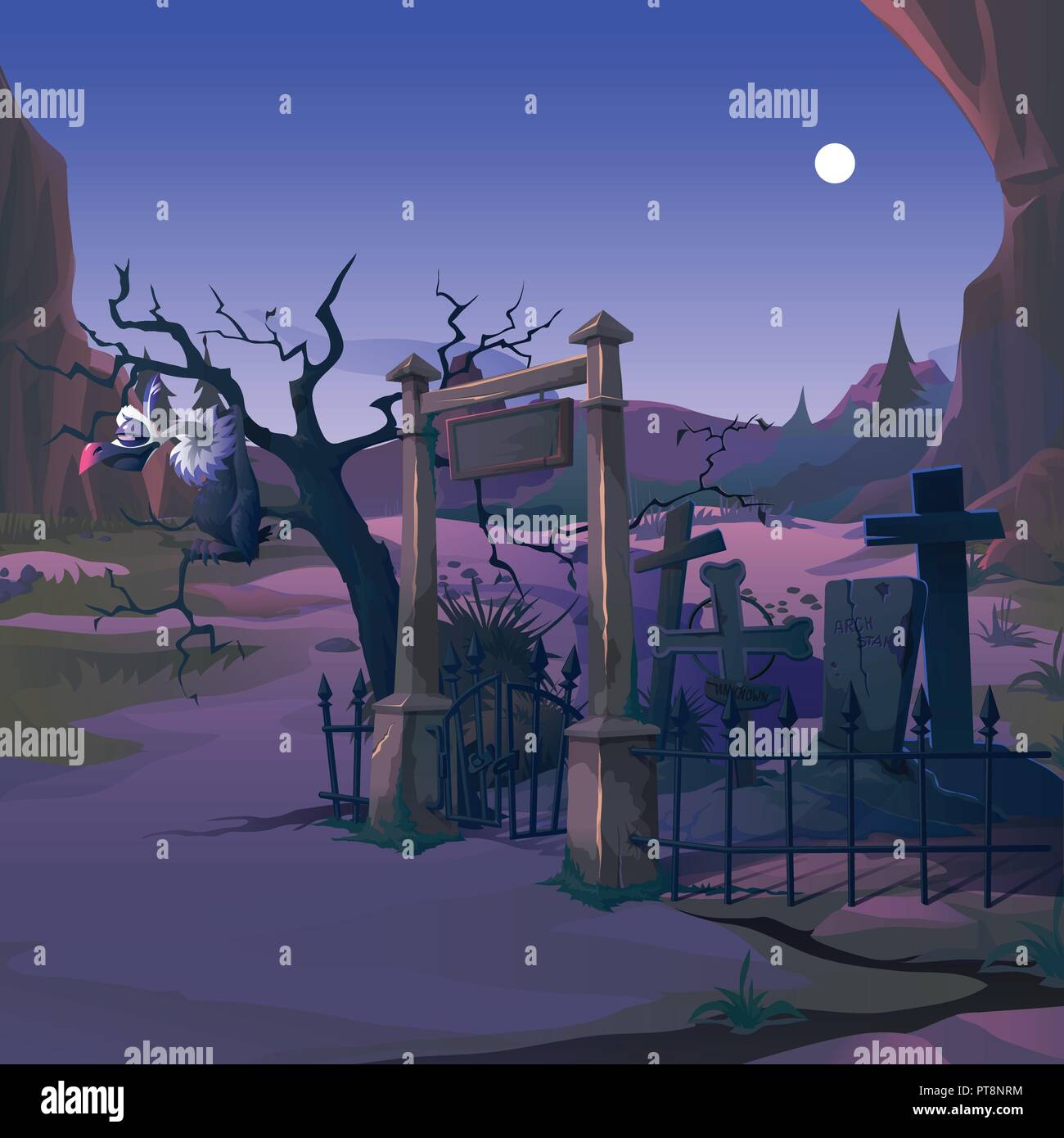 Old abandoned cemetery Stock Vector Images - Alamy