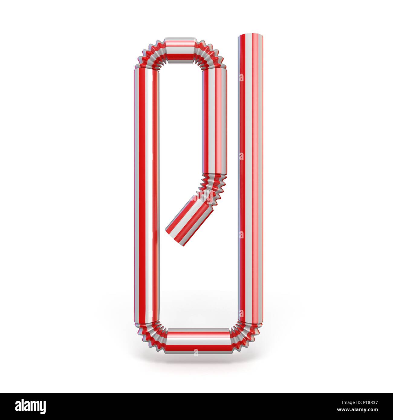 Drinking straw Number 0 ZERO 3D render illustration isolated on white ...