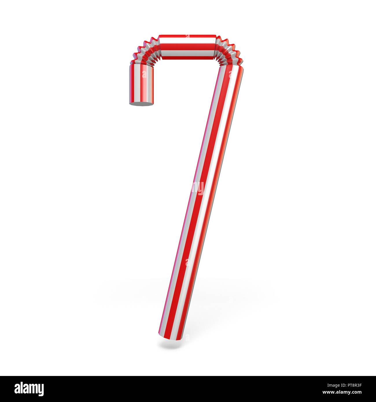 Drinking straw Number 7 SEVEN 3D render illustration isolated on white ...
