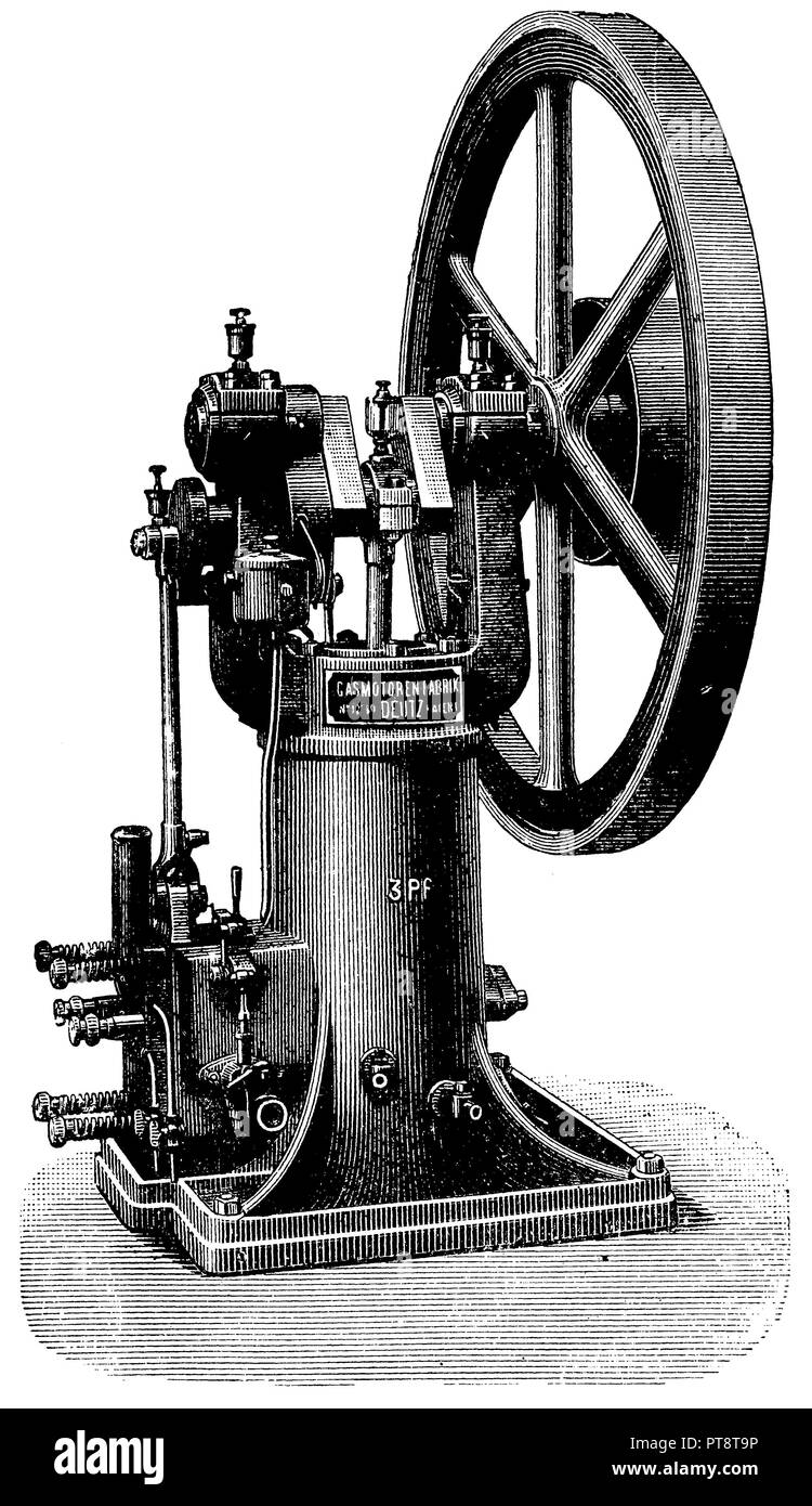 Otto's new engine (standing arrangement), 1900 Stock Photo - Alamy