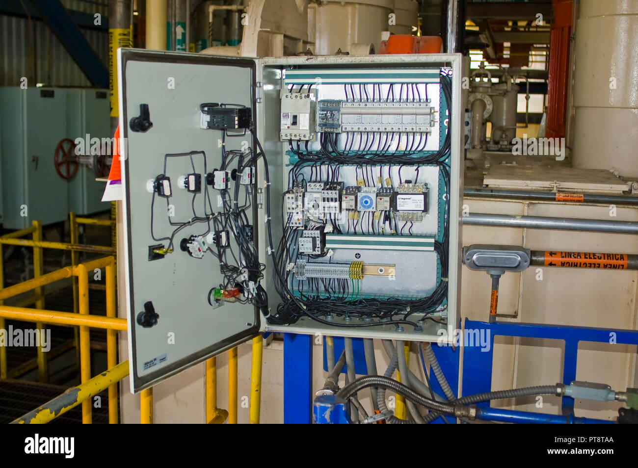 Electric control panel in CERRO PRIETO geothermal power plant at ...
