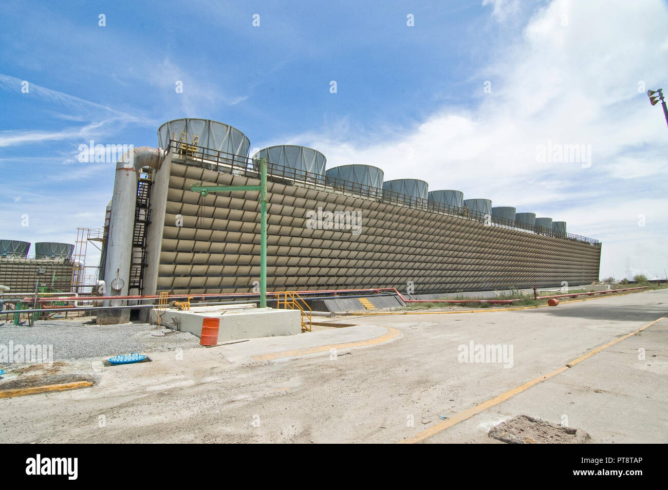 Cooling tower in CERRO PRIETO geothermal power plant at Comision ...