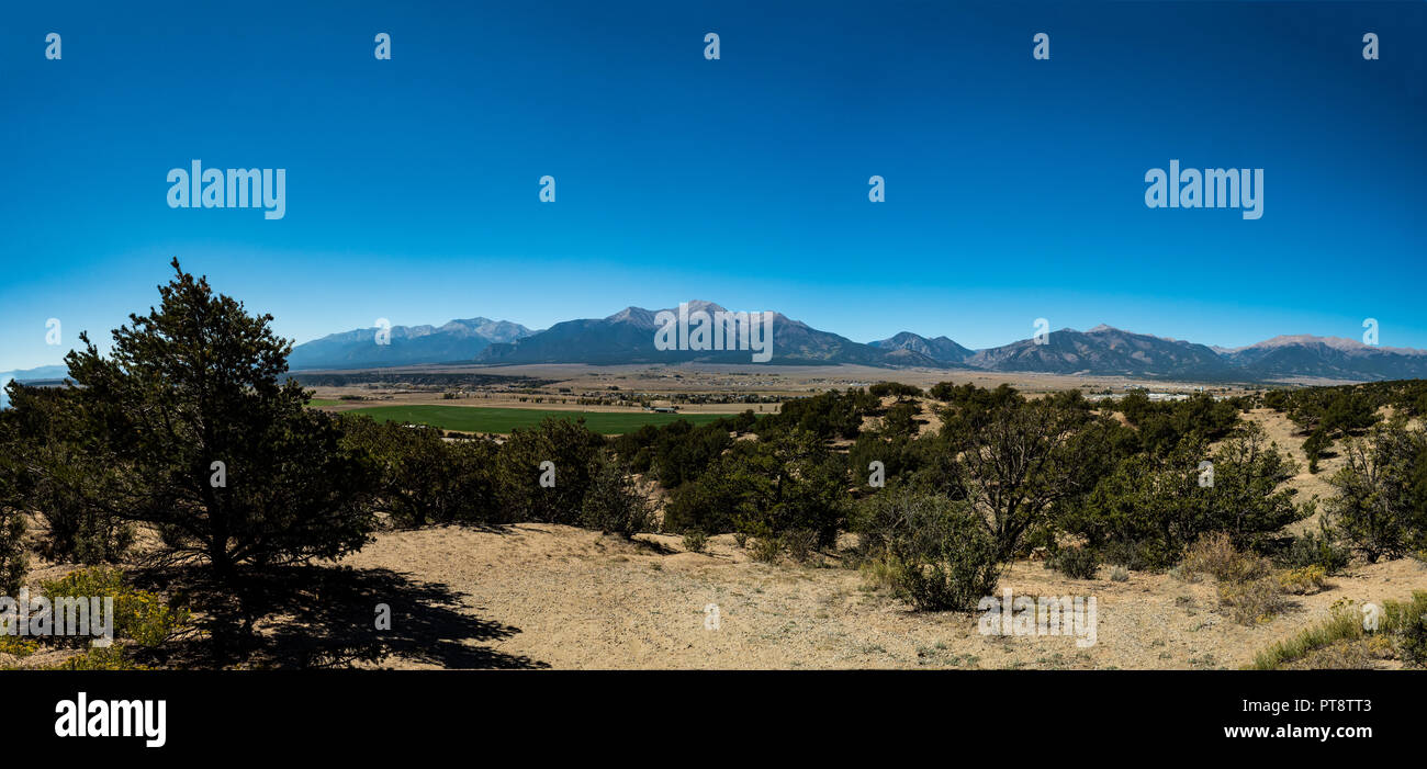 Panorama of the Collegiate Peaks in Colorado Stock Photo - Alamy