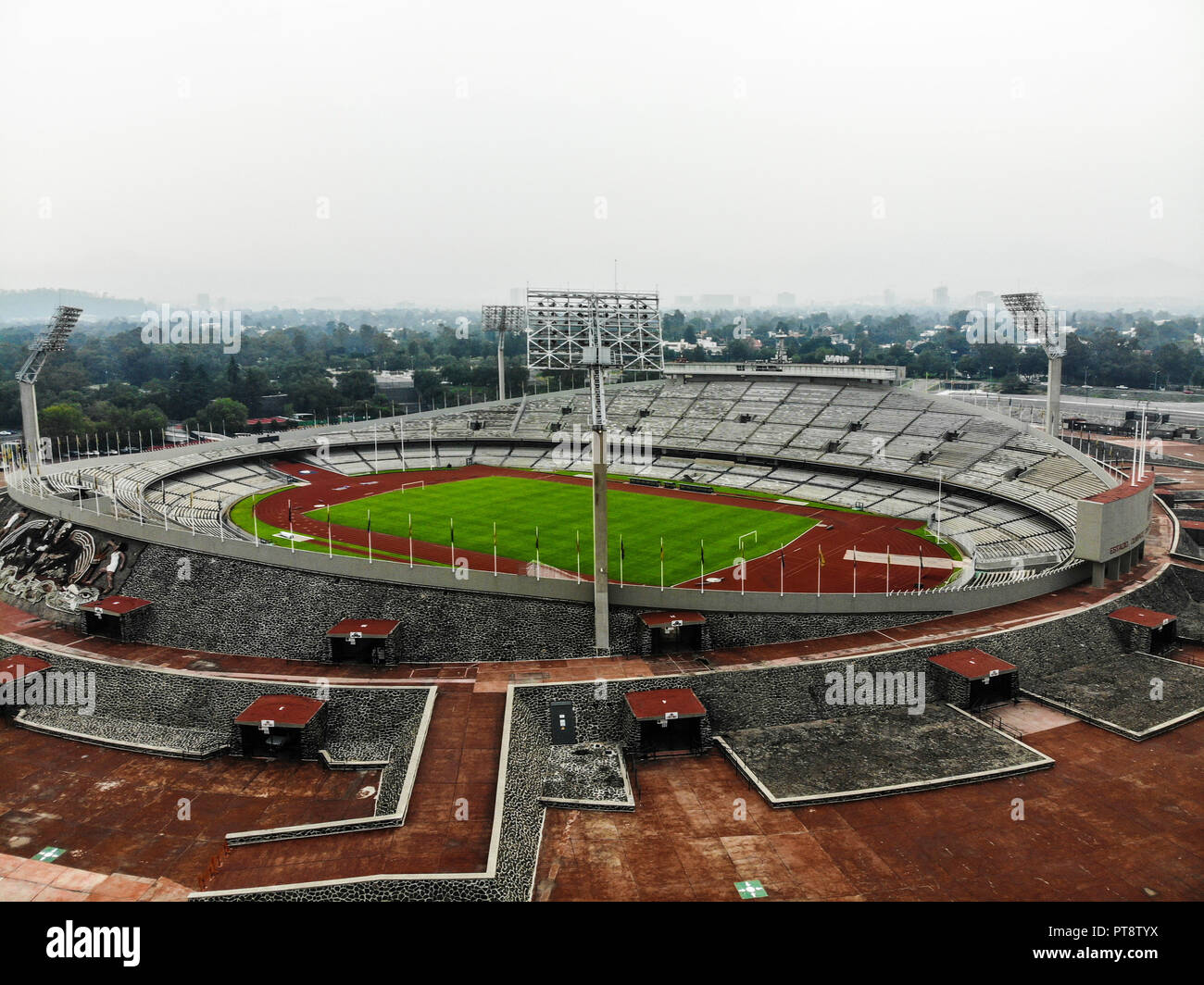 aerial view of the University Olympic Stadium, home of the soccer team ...