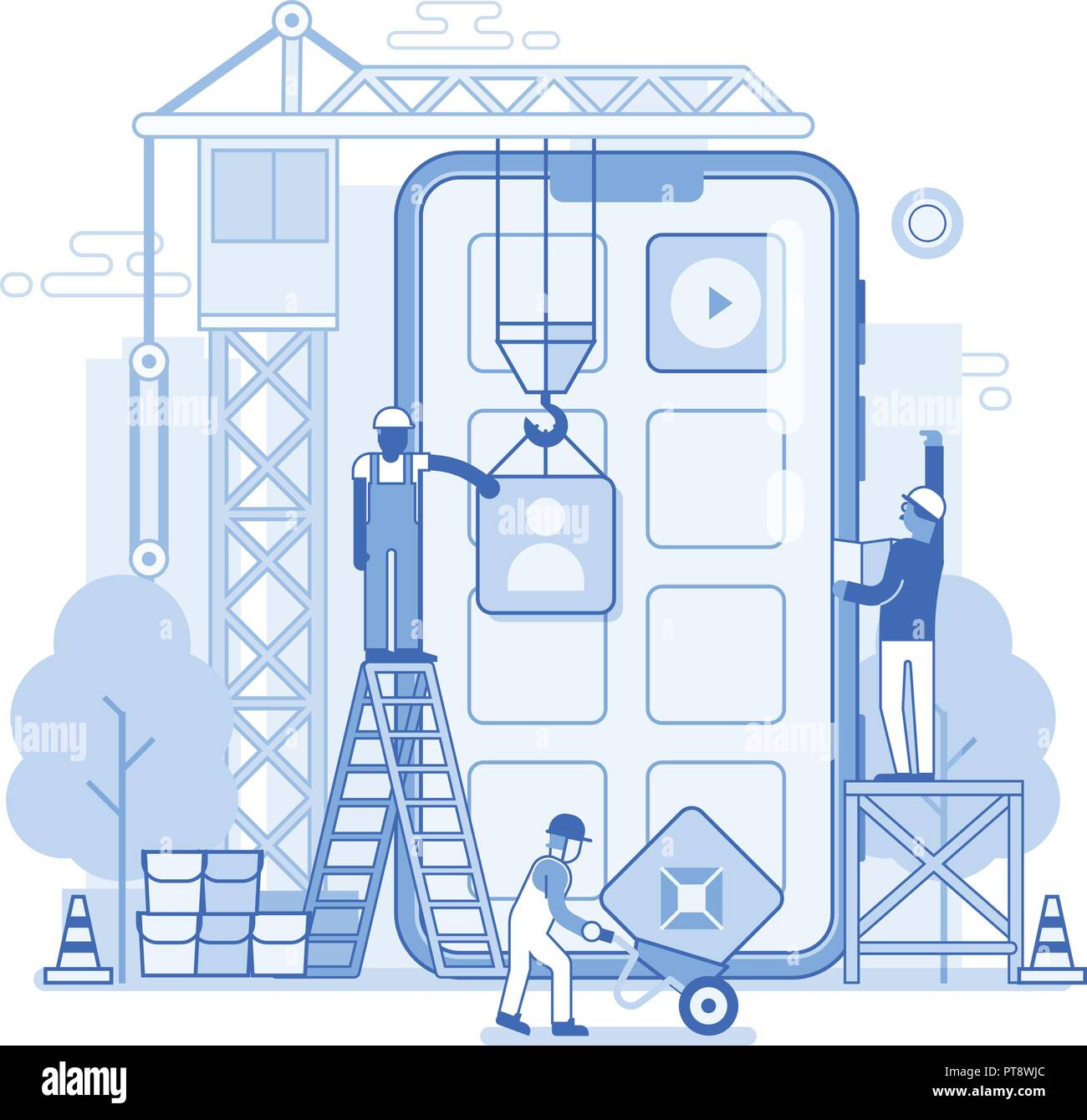 Mobile Application Development Illustration Stock Vector Image & Art ...