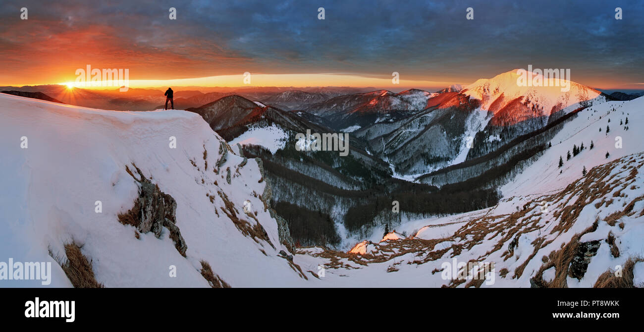 Nature Mountain peak at winter - Slovakia, panorama Stock Photo - Alamy