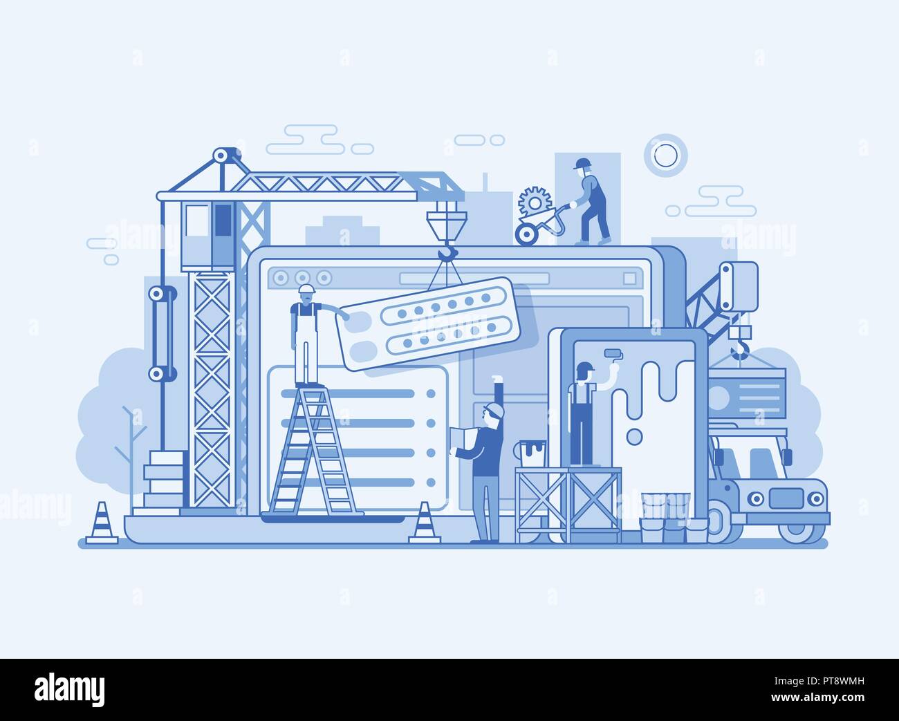 Web Site Interface Building Illustration Stock Vector Image & Art - Alamy