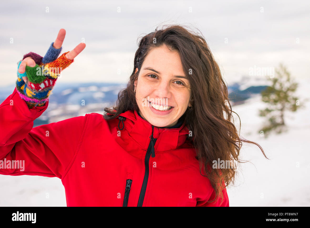 Happy woman nature walk hi-res stock photography and images - Alamy