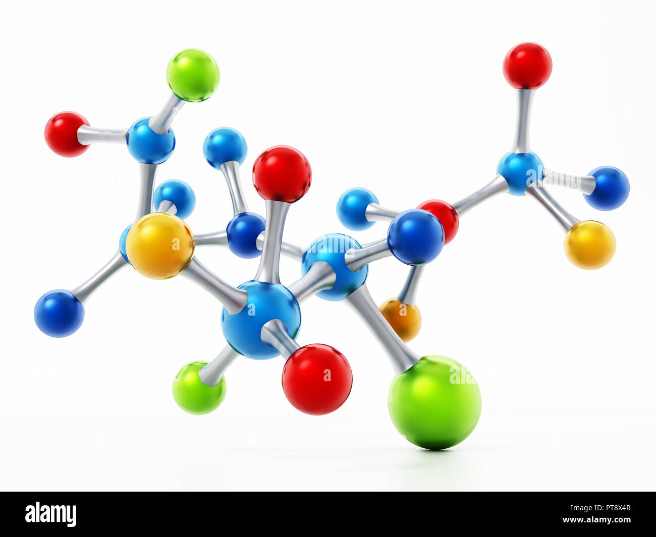 Molecular structure isolated on white structure. 3D illustration Stock ...
