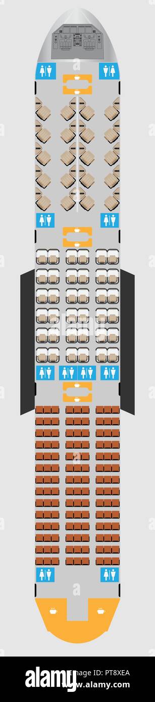 Wide body aircraft seat map hi-res stock photography and images - Alamy