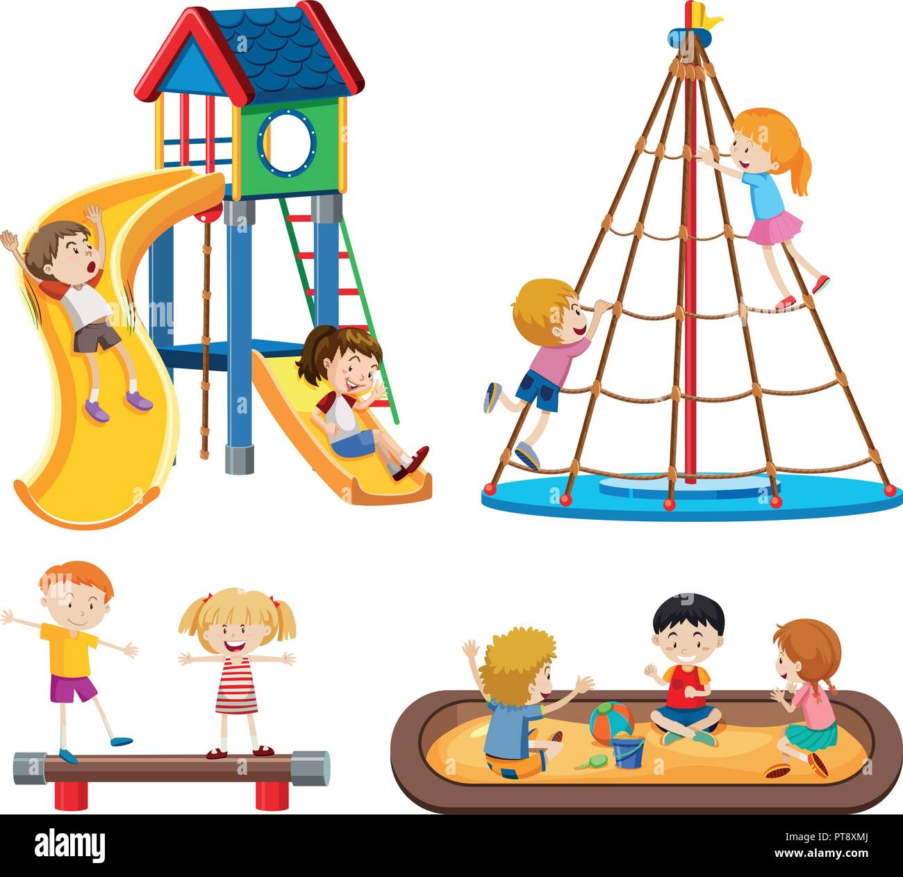 Set of playground scenes illustration Stock Vector Image & Art - Alamy