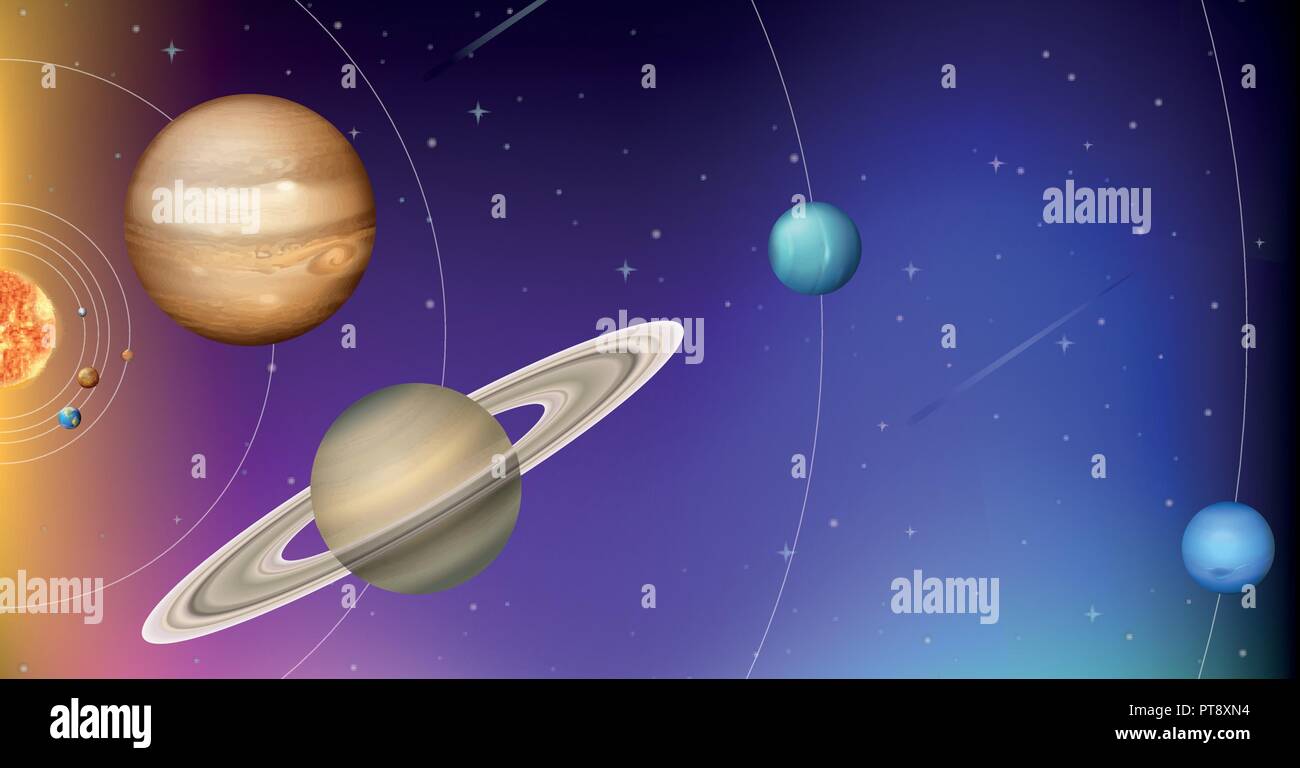 Space background nebula planets Stock Vector Images - Alamy