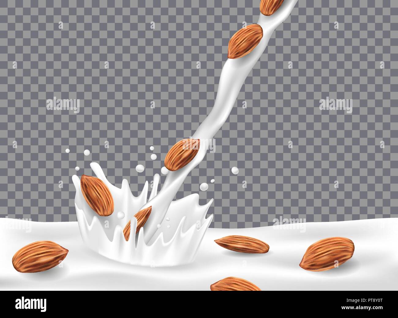 Almond milk on white Stock Vector Images - Alamy