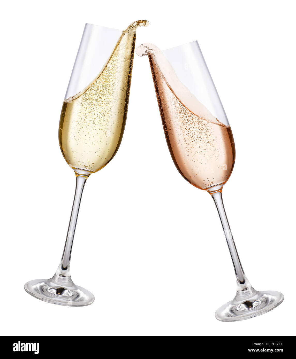 champagne glasses making toast Stock Photo - Alamy