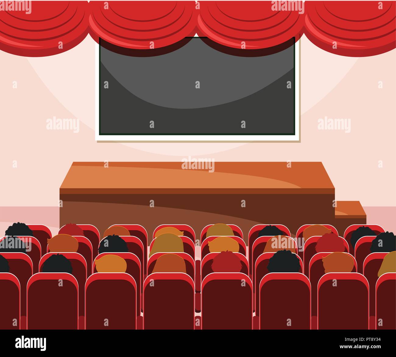 Interior of stage with audience illustration Stock Vector Image & Art ...