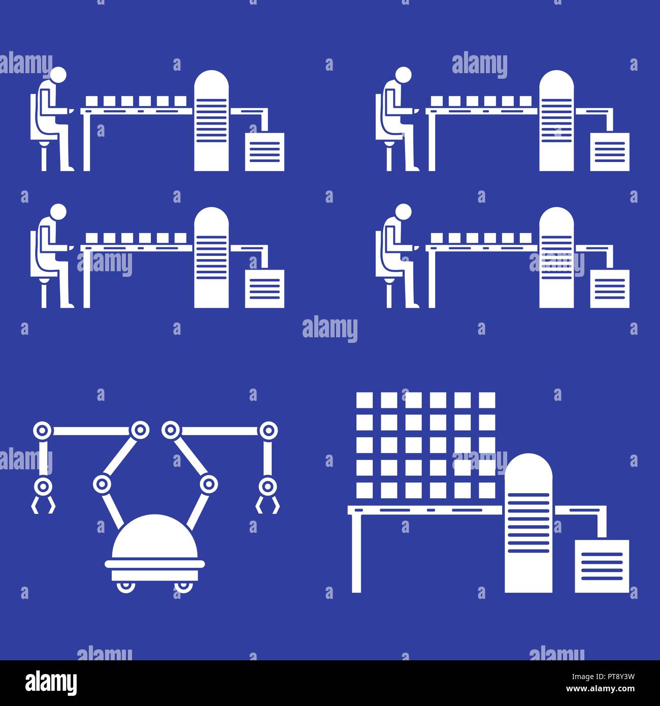 Smart automatic robotic production line. Replacement of people with ...