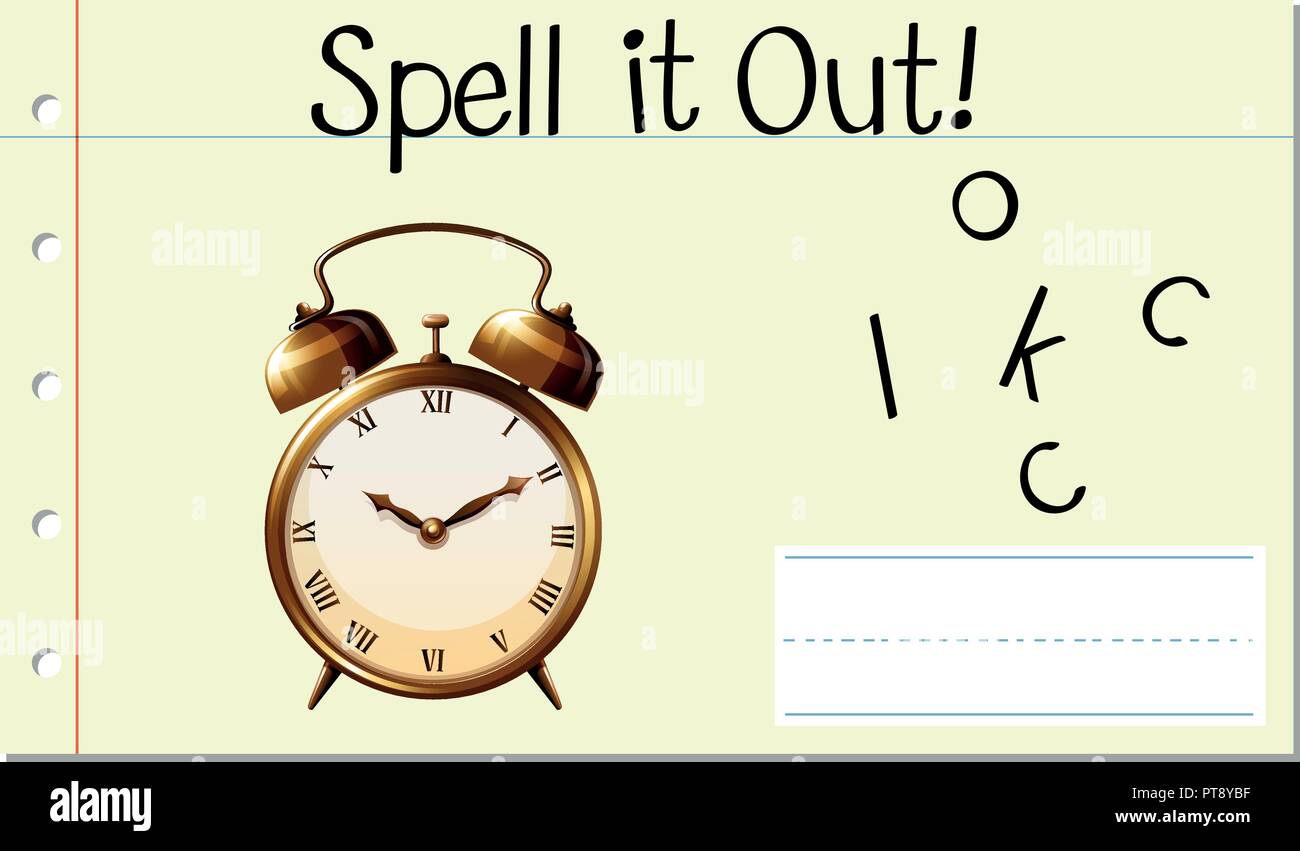 Spell it out clock illustration Stock Vector Image & Art - Alamy