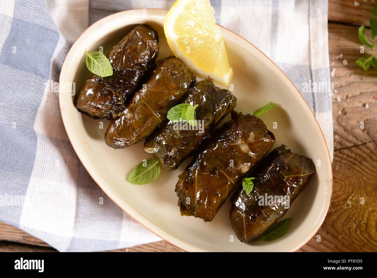 Traditional greek meal - Dolmadakia Stock Photo - Alamy
