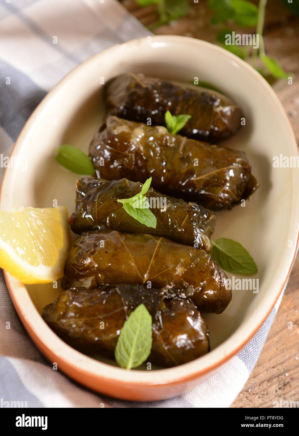 Traditional greek meal - Dolmadakia Stock Photo - Alamy