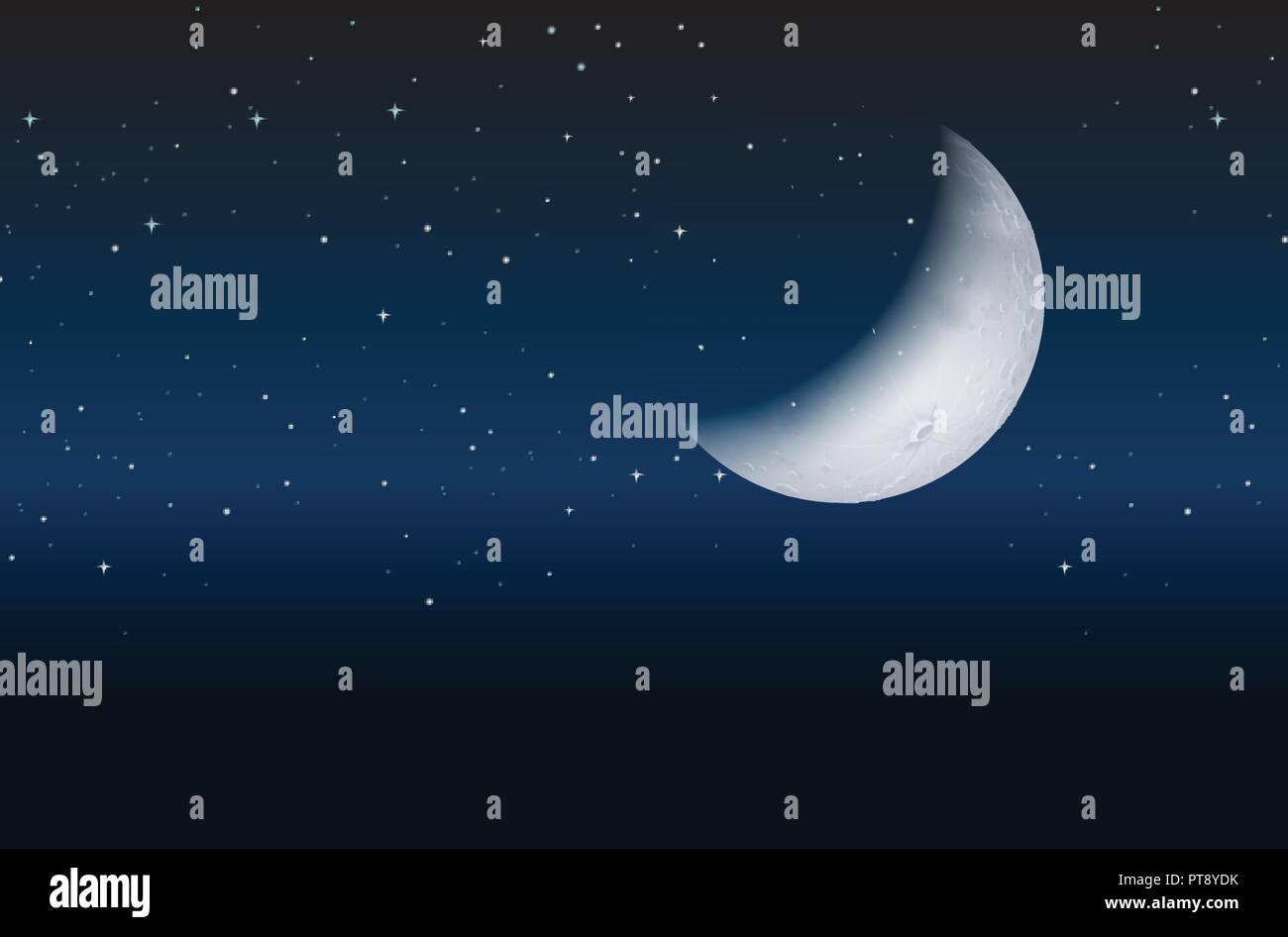Half moon on sky illustration Stock Vector Image & Art - Alamy