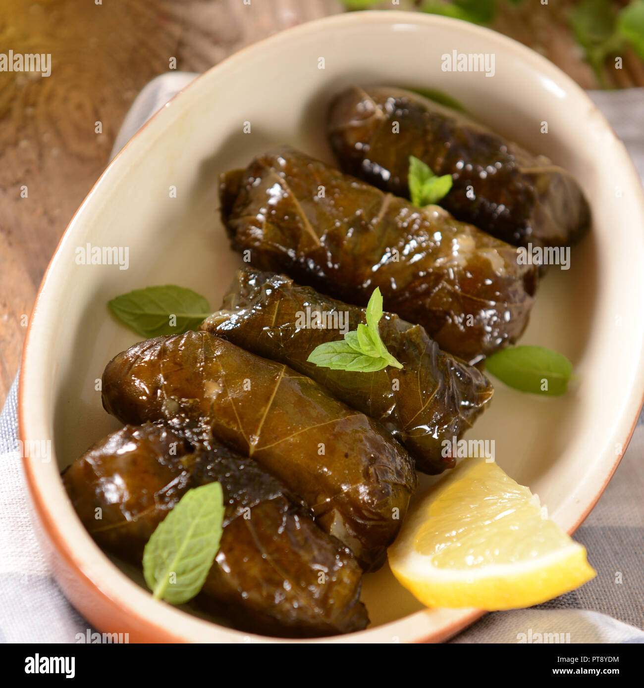 Traditional greek meal - Dolmadakia Stock Photo - Alamy