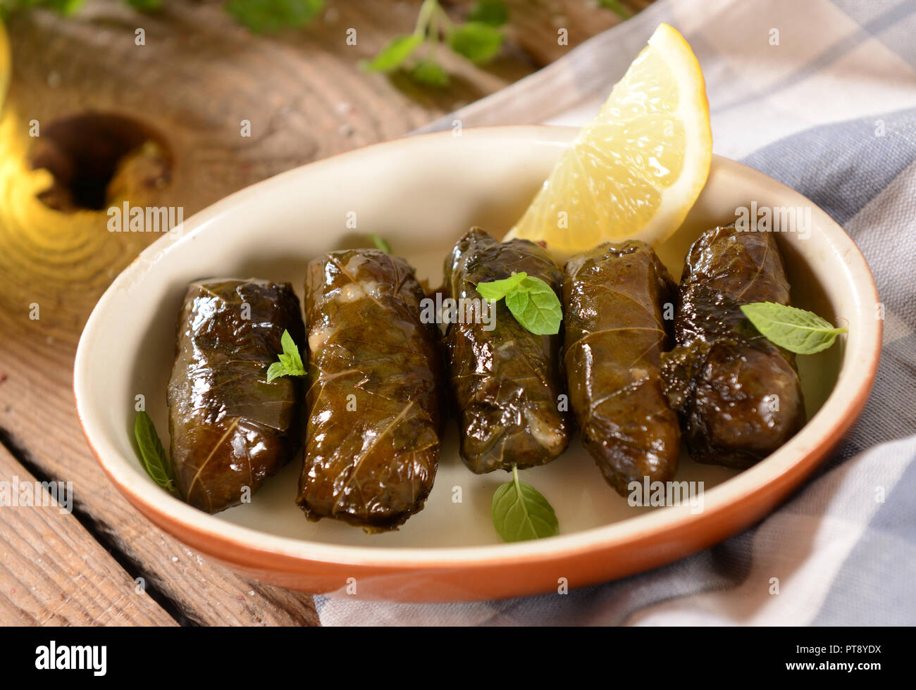 Traditional greek meal - Dolmadakia Stock Photo - Alamy