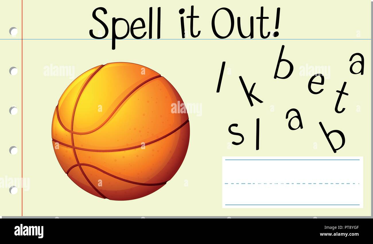 Spell it out basket ball illustration Stock Vector Image & Art - Alamy