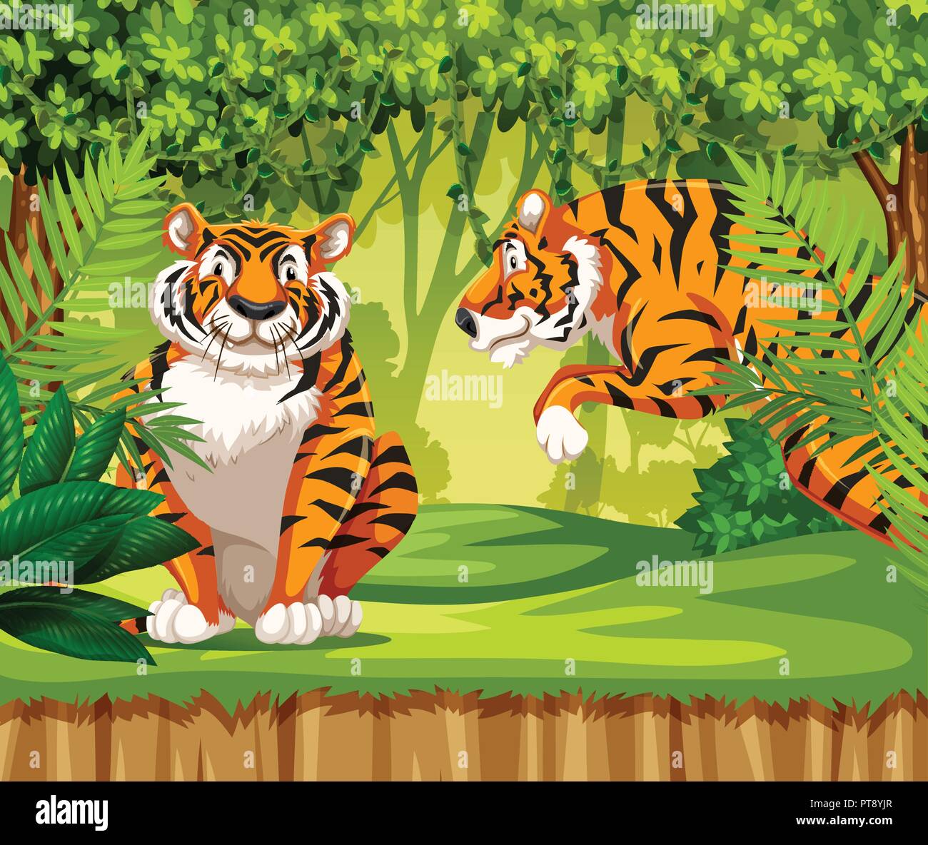 Cartoon black stripe tiger hi-res stock photography and images - Alamy