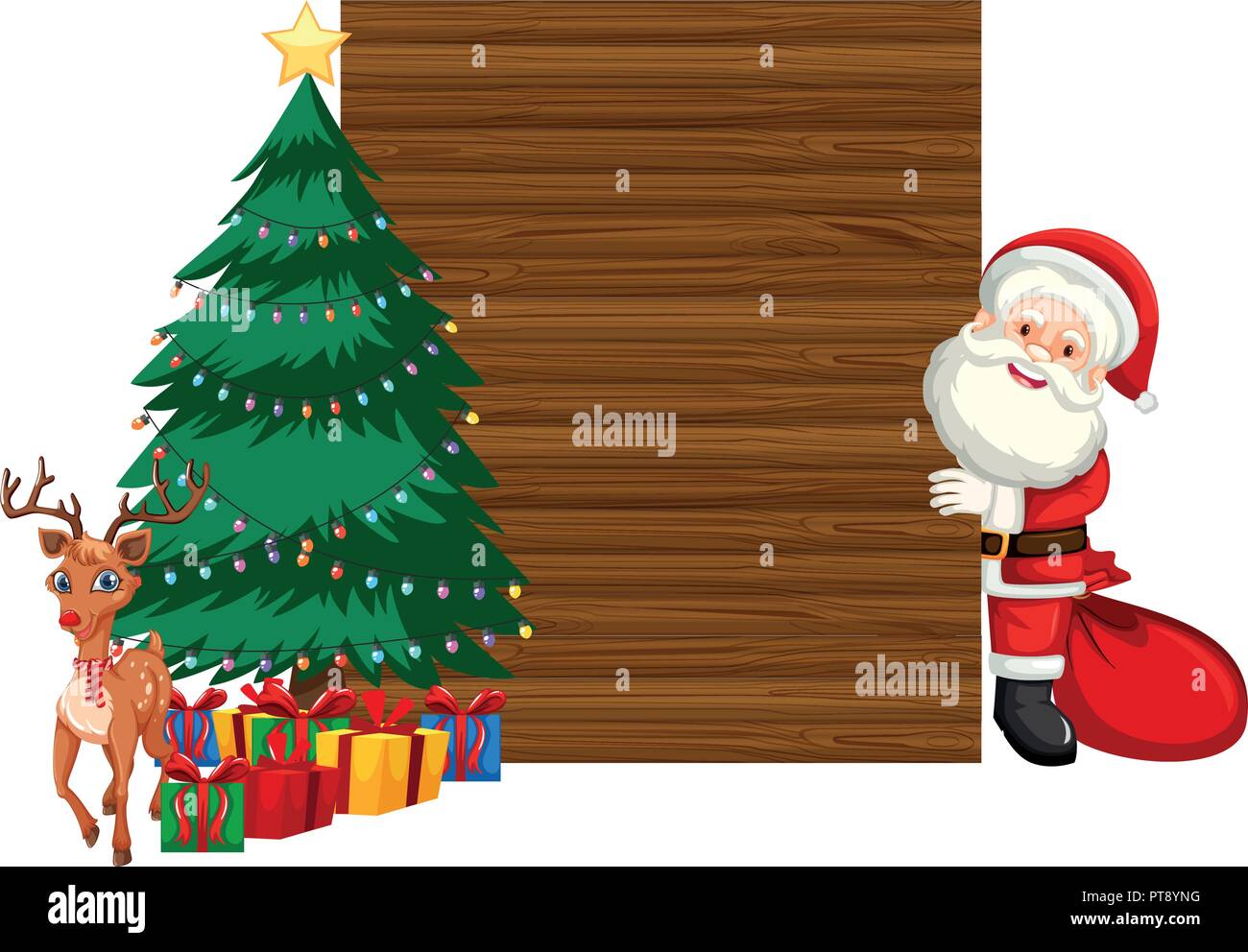 Wooden christmas frame concept illustration Stock Vector Image & Art ...