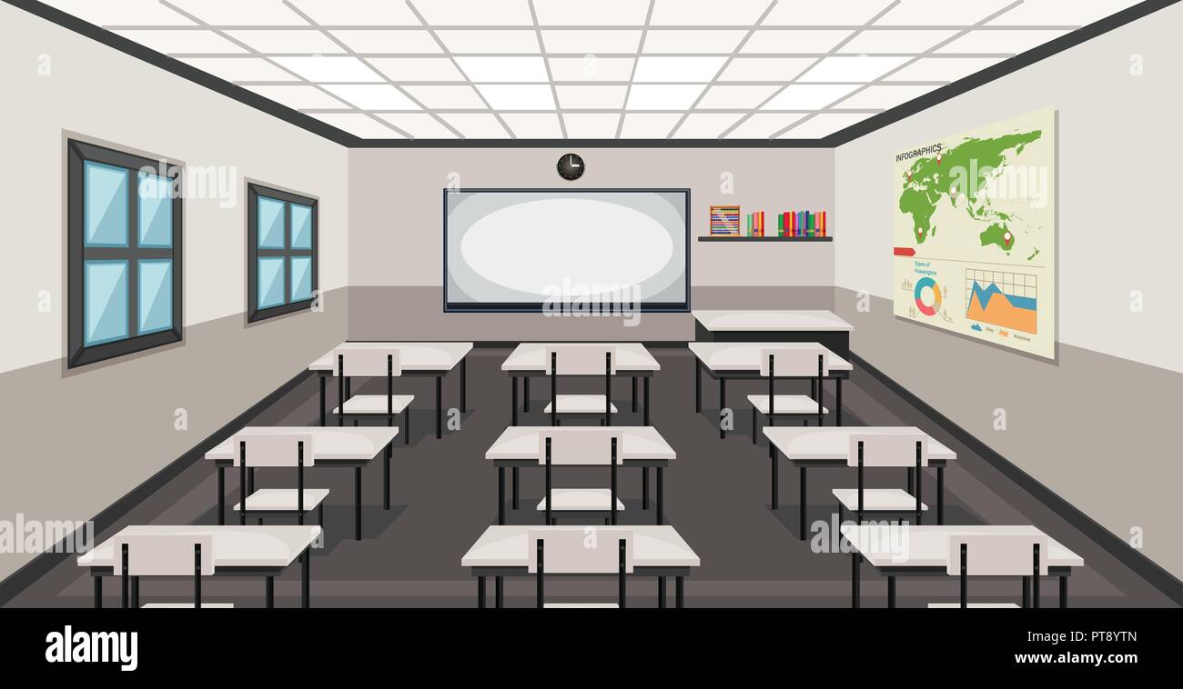 Interior of a classroom illustration Stock Vector Image & Art - Alamy
