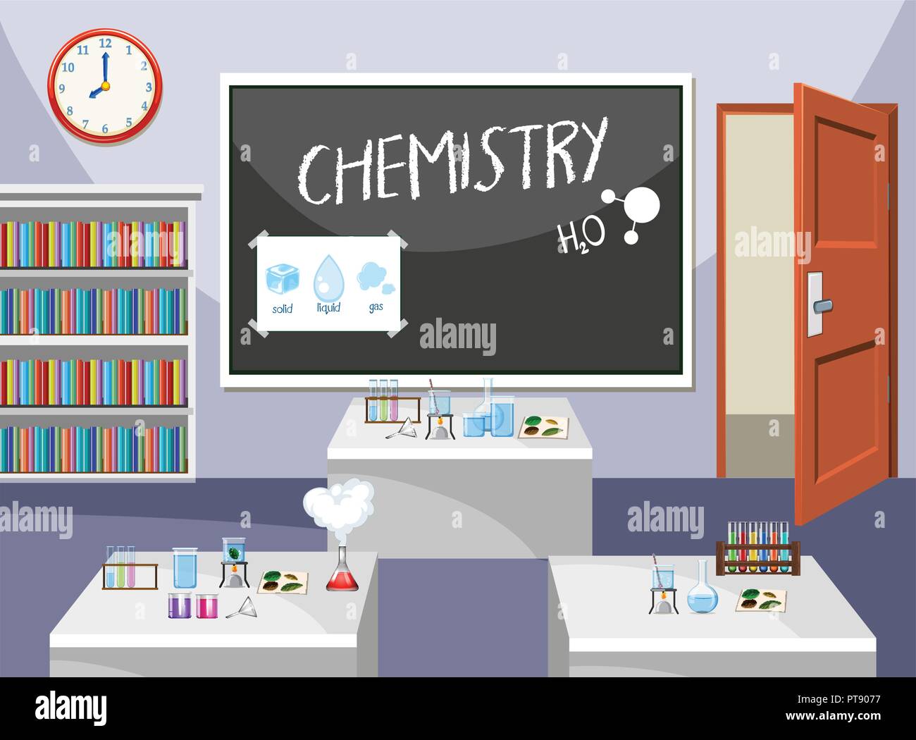 Interior of chemistry classroom illustration Stock Vector Image & Art ...