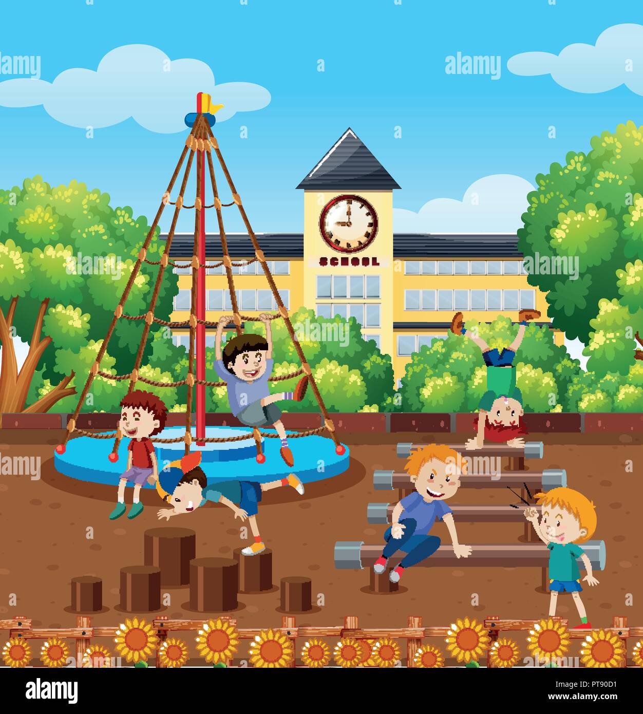 School playground Stock Vector Images - Alamy