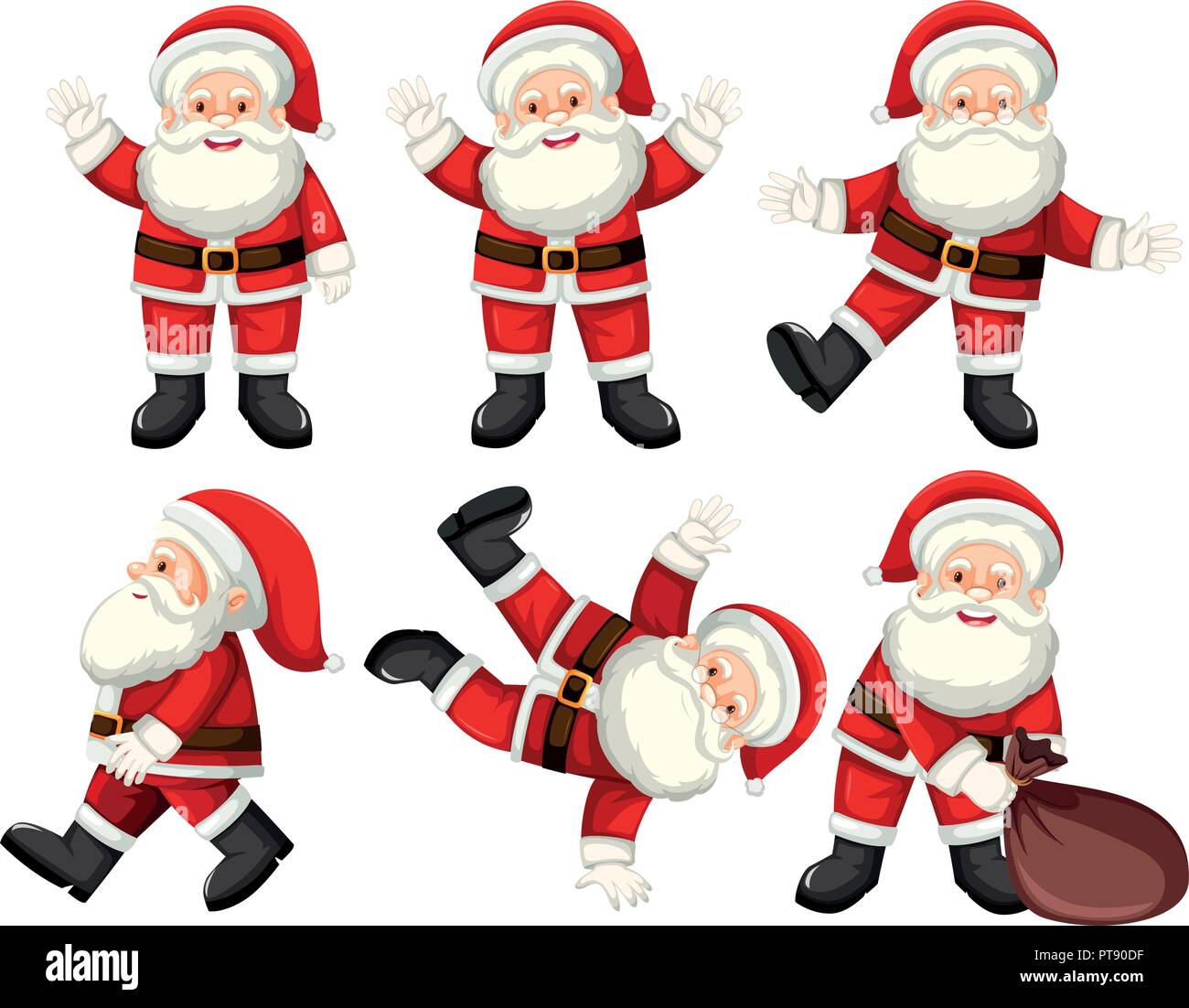 A set of santa poses illustration Stock Vector Image & Art - Alamy