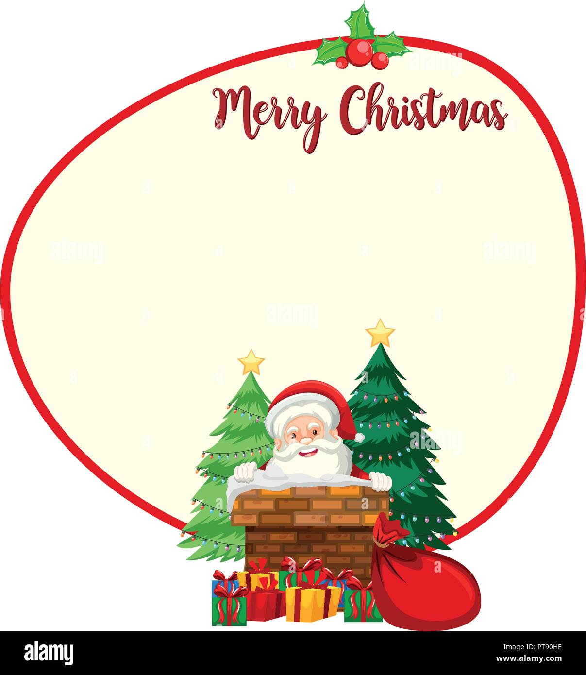 Santa christmas card template illustration Stock Vector Image & Art - Alamy