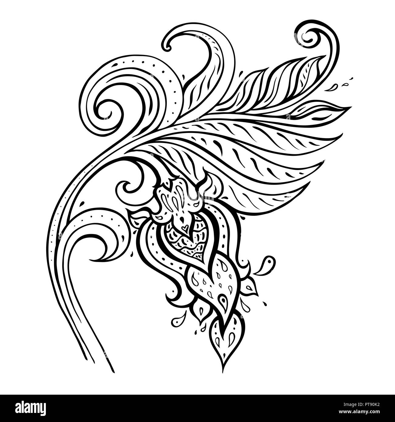 Exotic Paisley. Ethnic ornament. Hand Drawn Boho Vector illustration ...