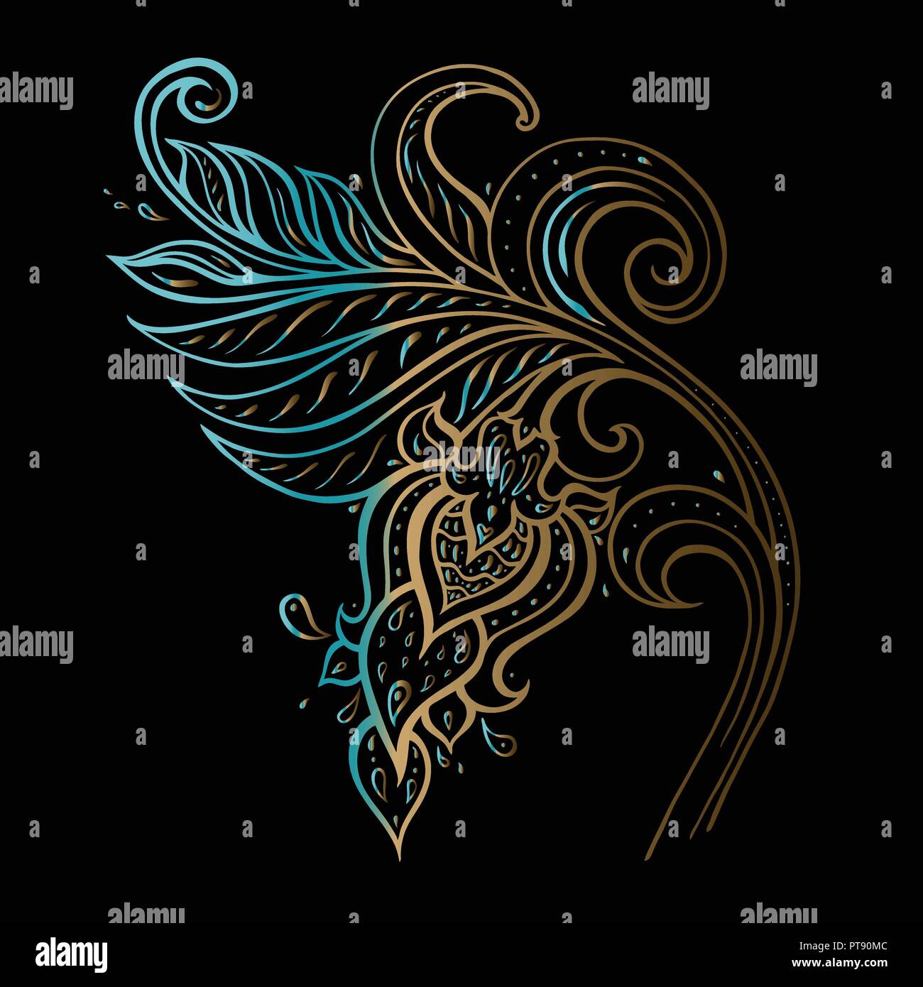 Exotic Paisley. Ethnic ornament. Hand Drawn Boho Vector illustration ...