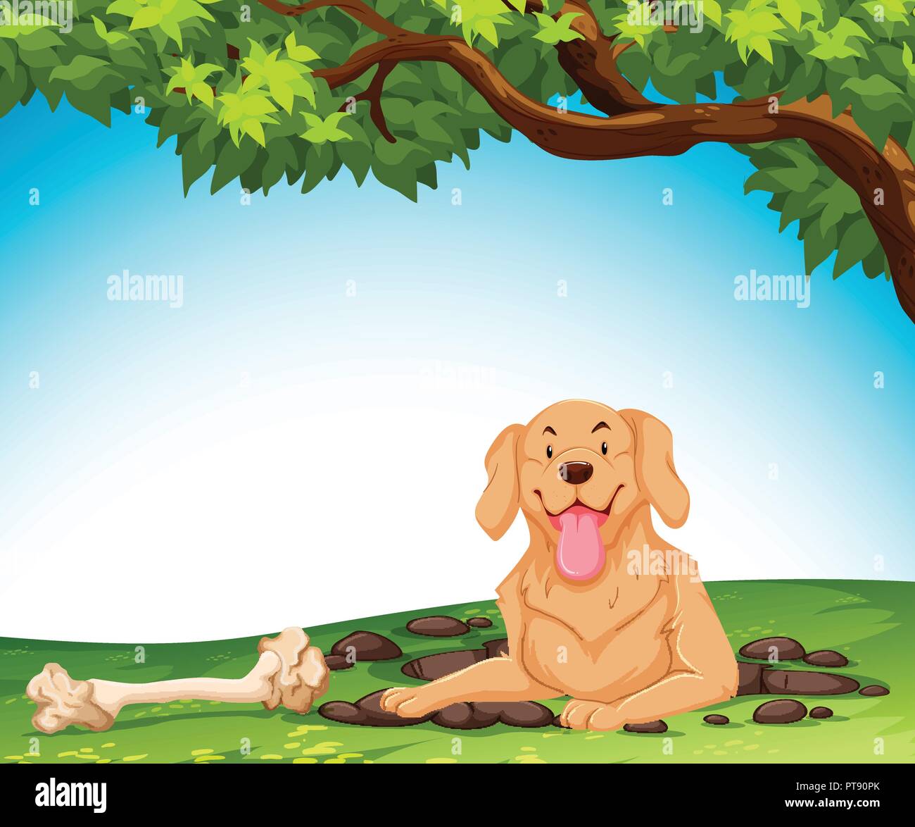 A dog digging the ground illustration Stock Vector Image & Art - Alamy
