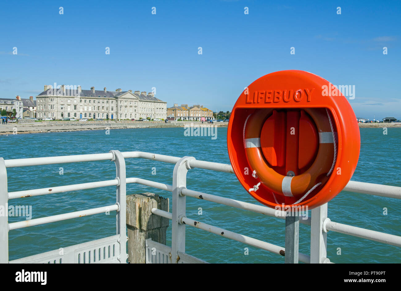 The Seafront at Beaumaris photographed from the Pier, Anglesey Stock ...