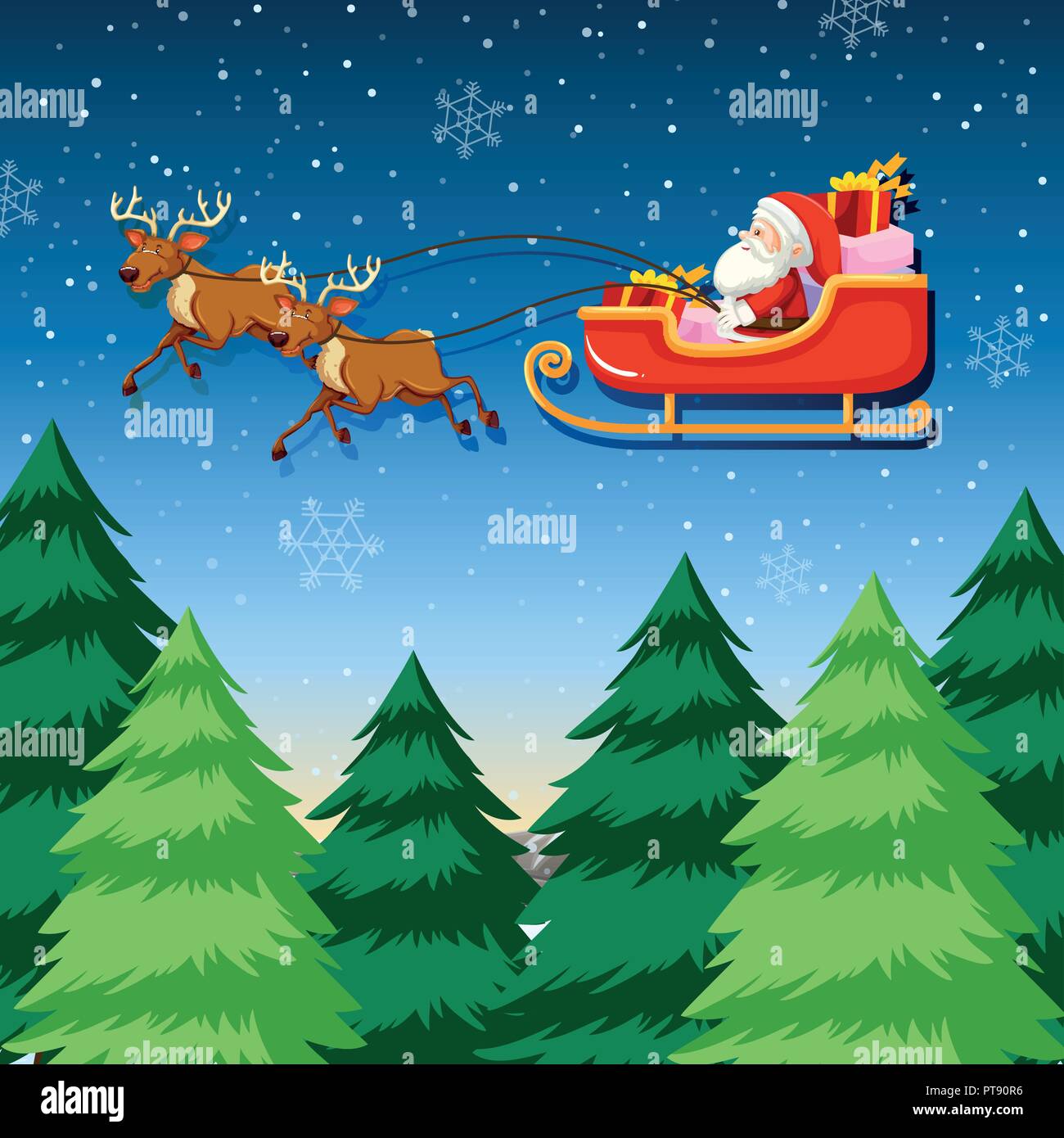 A santa riding sleigh illustration Stock Vector Image & Art - Alamy