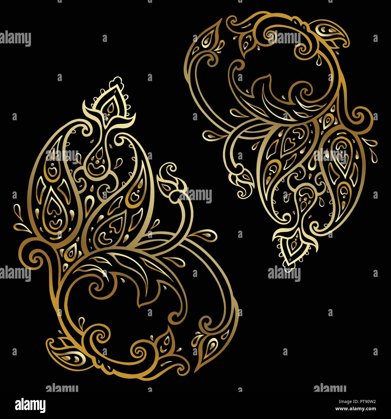 Exotic Paisley. Ethnic ornament. Hand Drawn Boho Vector illustration ...