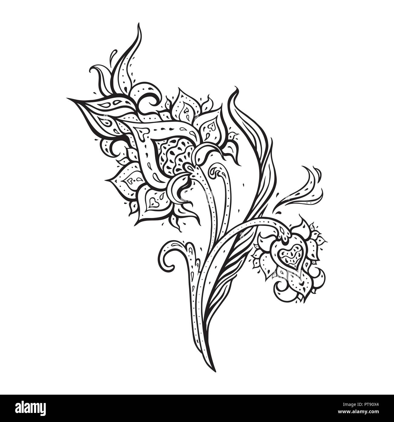 Exotic Paisley. Ethnic ornament. Hand Drawn Boho Vector illustration ...
