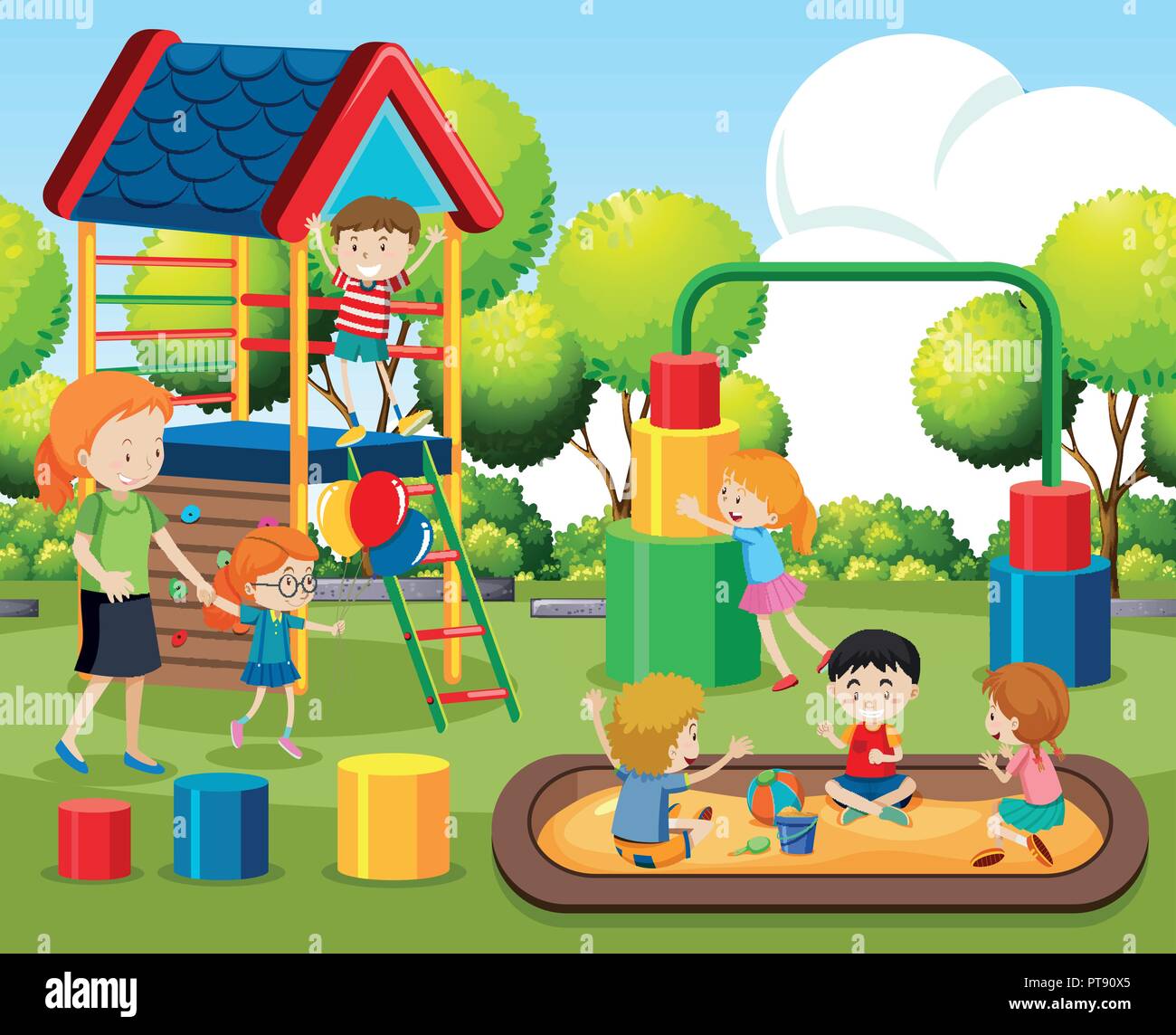 Kids field playing Stock Vector Images - Alamy